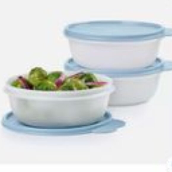 Tupperware | Kitchen | Tupperware Small Modular Bowl Set Blue Sheer Set ...
